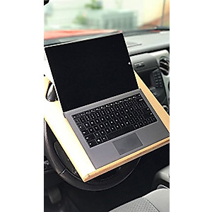 Wheeldesk Contractor Size (23 1/2" x 16 1/2") C-Desk Works Best in Larger Vehicles - Very Big Writing Surface - Mobile Office - Steering Wheel Laptop Table - Automobile Desk - Multipurpose Workstation
