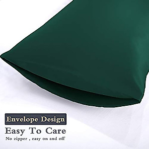 Qeeruim Home Satin Pillowcase for Hair and Skin, 2-Pack - Queen Size (20x30 inches) Silk Pillow Cases - Satin Pillow Covers with Envelope Closure, Green