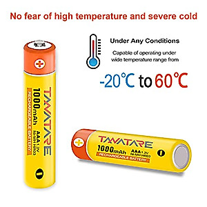 Tanatare Rechargeable AAA Batteries (4 Count) 1000mAh NiMH AAA Recharegeable Batteries, High Capacity, Pre-charege