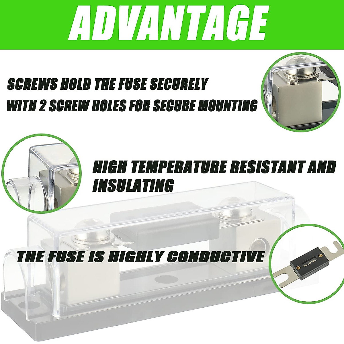 SIGANDG 1/0 or 4 Gauge AWG Inline ANL Fuse Holder with 150 Amp Fuse