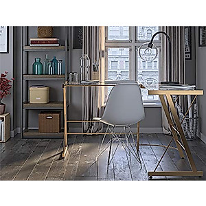 Ameriwood Home Odin Glass L-Shaped Computer, Gold Desk