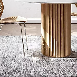 Pine Solid Wood Dining Table, BIGMAII Modern Round Kitchen White Marble Pedestal Dining Room Table Restaurant Furniture - 47.2in L x 47.2in W x 29.5in H