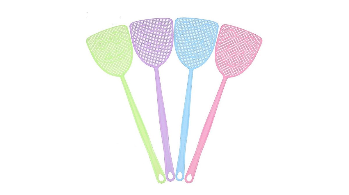 Chelory Heavy Duty Fly Swat Set - 4 Pack Assorted Colors