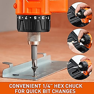 Volltek Cordless Screwdriver, 8V Max 10Nm Electric Screwdriver Rechargeable Set with 82 Accessory Kit and Charger in Carrying Case, 21+1 Cluth, Dual Position Handle, LED Light, VTCD2623