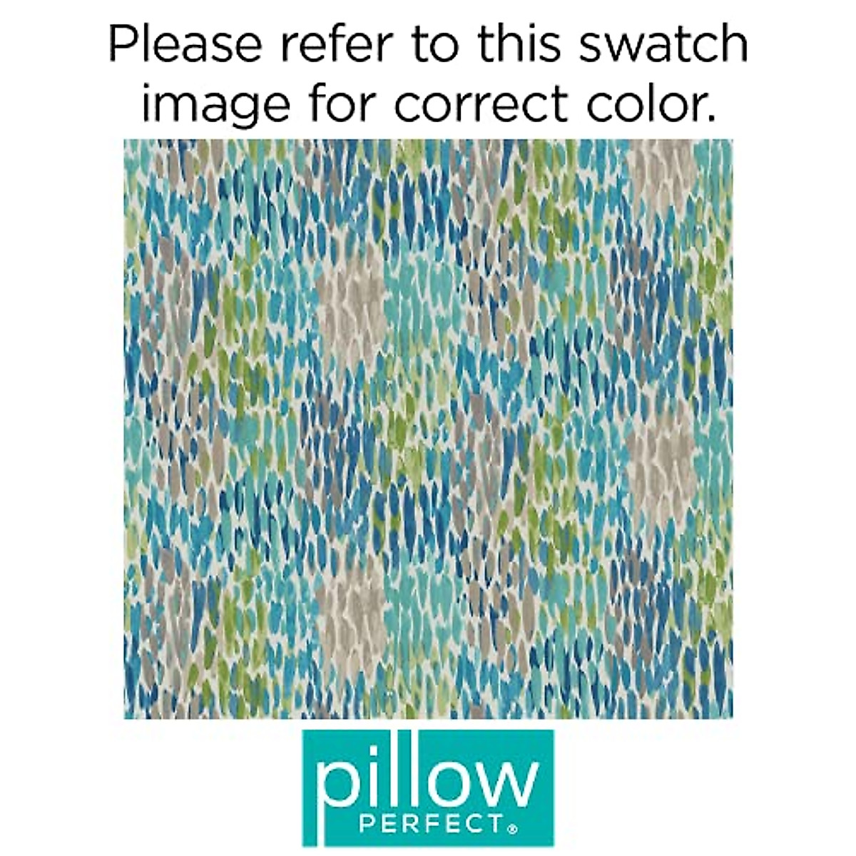 Pillow Perfect Outdoor/Indoor Make It Rain Cerulean Chair Pads, 2 Count (Pack of 1), Blue