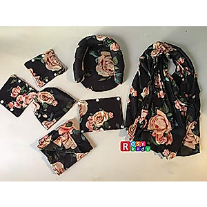 9pc Baby Boy Baby Girl Ultimate Set of Infant Car Seat Cover Canopy Headrest Blanket Hat Nursing Scarf, 21DR02