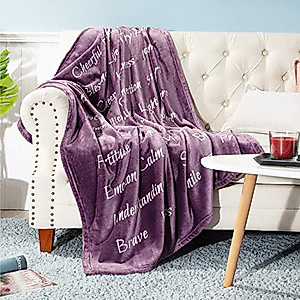 Bedsure Get Well Soon Gifts for Women - After Surgery Blanket, Sympathy Gift for Men Hug Soft Fleece Healing Blanket for Breast Cancer - Purple 50x60 Inch