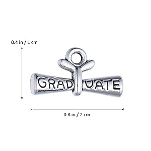 BinaryABC Graduation Charms Pendant,Graduation Diploma Pendants,for Charm Bracelets Chain Necklace Craft Gifts 50Pcs