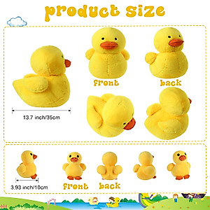 Kasyat 6 Pieces 13.7 Inches Duck Stuffed Animals Plush Duck with 5 Little Plush Ducks Play Set Duck Stuffed Animals Stuffed Duck Plush Duck Plushies with Zipper Pouch Ducky Animal Dolls