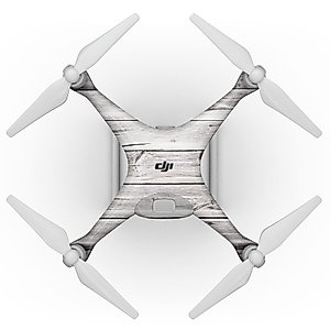 Design Skinz Design Skinz Aged White Wood Planks Full-Body Wrap Decal Skin-Kit Compatible with The Drone DJI Phantom 3/Phantom 3 Pro