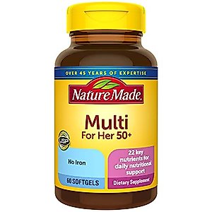 Nature Made Women's Multivitamin 50+ Softgels, 60 Count for Daily Nutritional Support (Pack of 3)