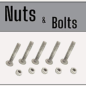 Canadian Fence & Hardware 516 x 2inch 10 Pack of Carbon Steel Rust Free Hurricane RoundFlat Head Carriage Bolt with Hex Nut for Home, Office Appliance, Fence Deck and Industries , Grey