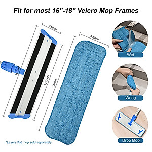 Layers 18"Microfiber Replacement Mop Pads- Reusable Mop Heads Refills fit for Most 16-18inch Spray Velcro Mop, Machine Washable Absorbent Mop Pads- 3Pack