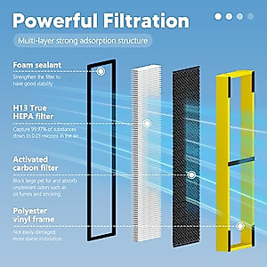Upgrade FLT4825 HEPA Filter B Replacement for AC4825, AC4300, AC4900, AC4825DLX, AC4850, CDAP4500, AP2200 Air Purifier, 4 Pack