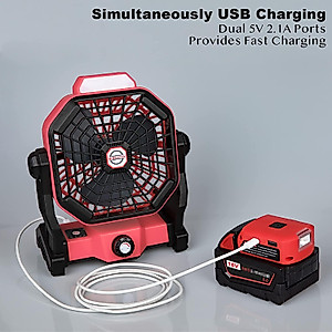 Battery Adapter for Milwaukee 18v Battery USB Charger & 12v DC Port & Work Light - Power Source Supply for Milwaukee Lithium-ion Battery (Tool ONLY)