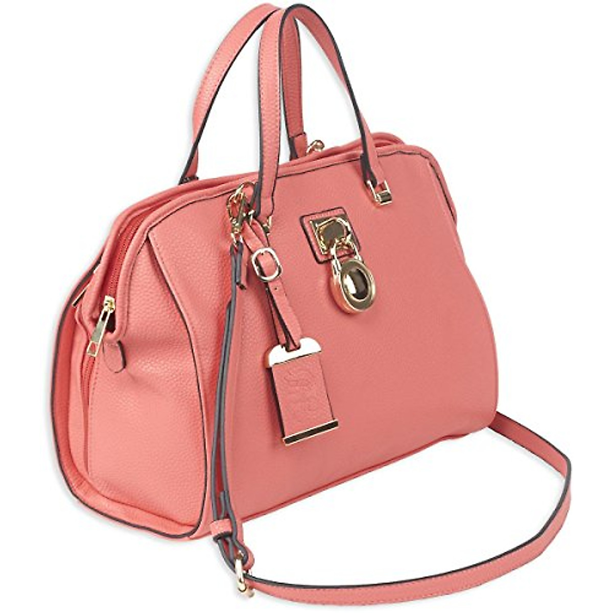Bulldog Cases Satchel Style Concealed Carry Purse with Holster, Coral- Medium