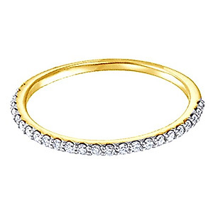 Round Shape White Diamond Engagement Wedding Band Ring 14K Yellow Gold (0.25 Ct),Ring Size-10.5