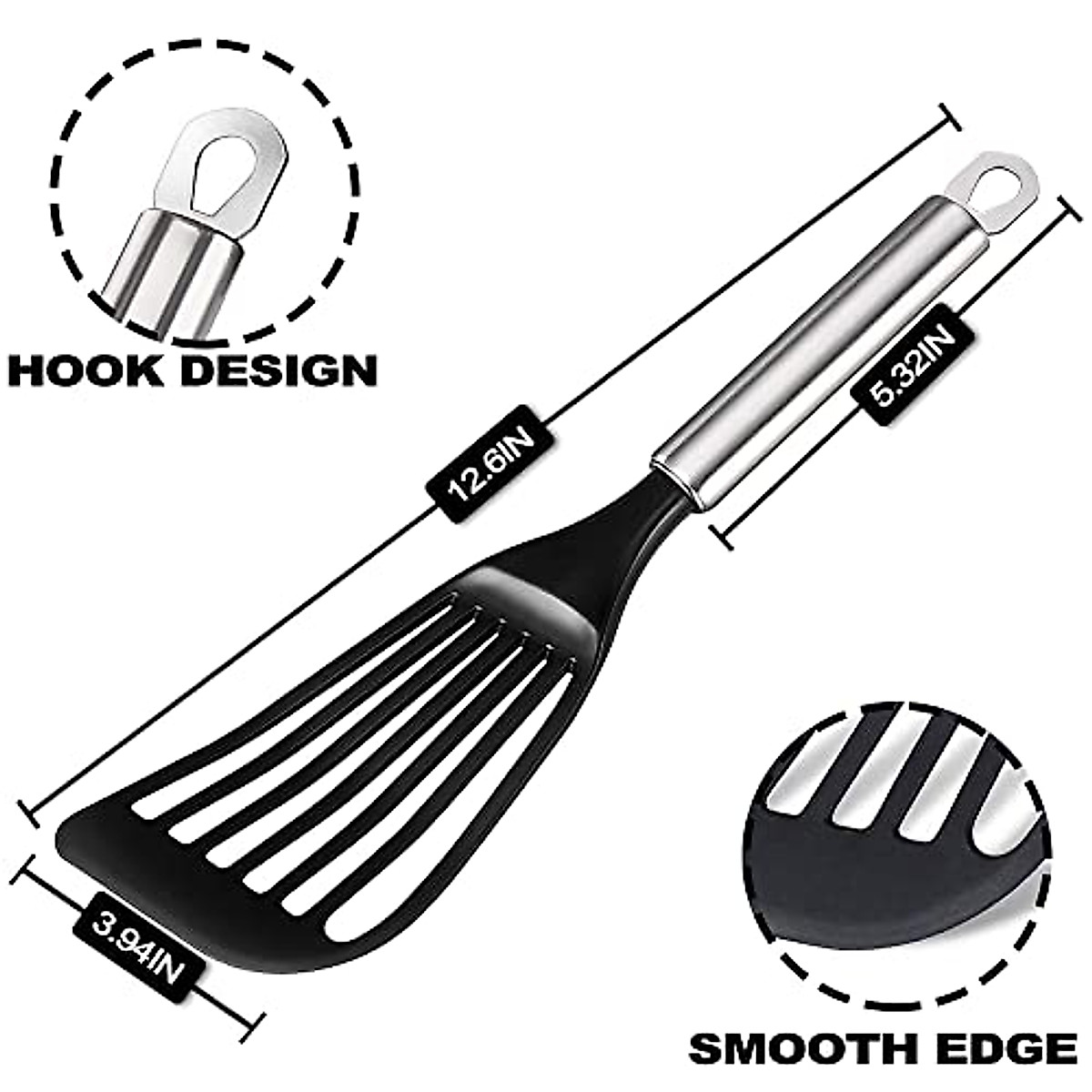Tenta Kitchen Flexible Fish Turner Spatula, for Fish/egg/meat/dumpling Frying