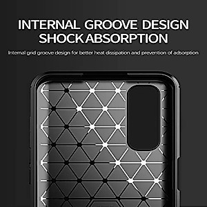 KOARWVC Phone Case for Realme 7 4G/Realme Narzo 20 Pro Case Carbon Fiber Shockproof Rugged Shield Anti-Scratch Soft TPU Back Cover Protective Cases for Realme 7 4G (Black)