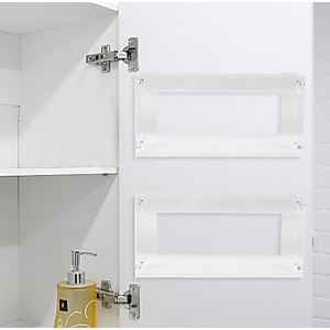 2 Pack Medicine Cabinet Wall Mounted,Transparent Lattice Medicine Storage Box, No Installation Required Medicine Cabinet Organizer, Small Wall Cabinet for Bathroom, Kitchen, Rv, First Aid, and More