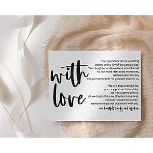 Paper Clever Party Elegant Black & White Wedding Thank You Cards for Guests (25 Pack) - Reception Table Favors or Bridal Centerpieces, Love & Gratitude, 4x6 Set