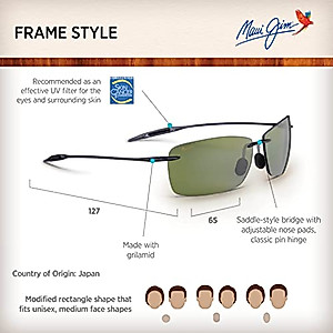 Maui Jim Men's and Women's Lighthouse Polarized Rimless Sunglasses, Trans Smoke Grey/Maui HT™, Medium