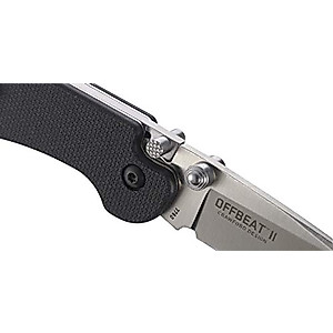 CRKT Offbeat II EDC Folding Pocket Knife: Everyday Carry, Satin Blade, Crawford Lockback Safety, Nylon Handle, Reversible Pocket Clip 7760