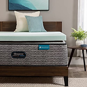 Beautyrest Thermagel Deluxe Cooling Pressure-Relieving Memory Foam Mattress Topper, King, 3-Inch, Blue