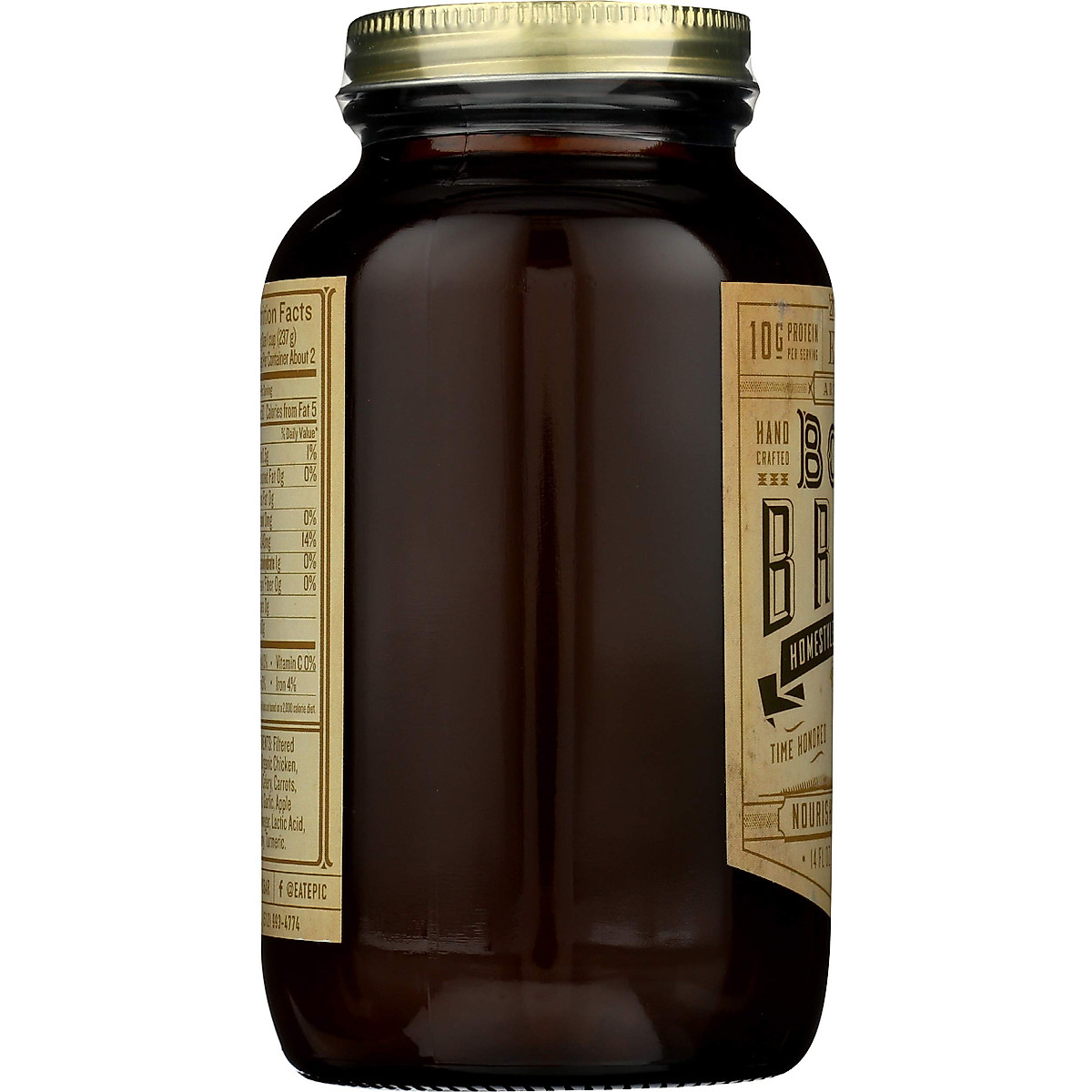 EPIC Homestyle Savory Chicken Bone Broth, Whole30, 14fl oz Jar (Pack of 6)