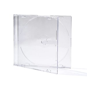 Maxtek Ultra Thin 5.2mm Slim Clear CD Jewel Case with Built in Frost Clear Tray, 100 Pack.