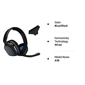 ASTRO Gaming A10 Headset for Xbox One/Nintendo Switch / PS4 / PC and Mac - Wired 3.5mm and Boom Mic by Logitech w/Microfiber Cloth - Bulk Packaging - (Blue/Black)