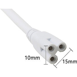 Traovien T5 T8 LED Lamp Connecting Wire Ceiling Lights Daylight LED Integrated Tube Cable Linkable Cords for LED Tube Lamp Holder Socket Fittings with Cables (30cm 2-Pack 3Pin F/F)