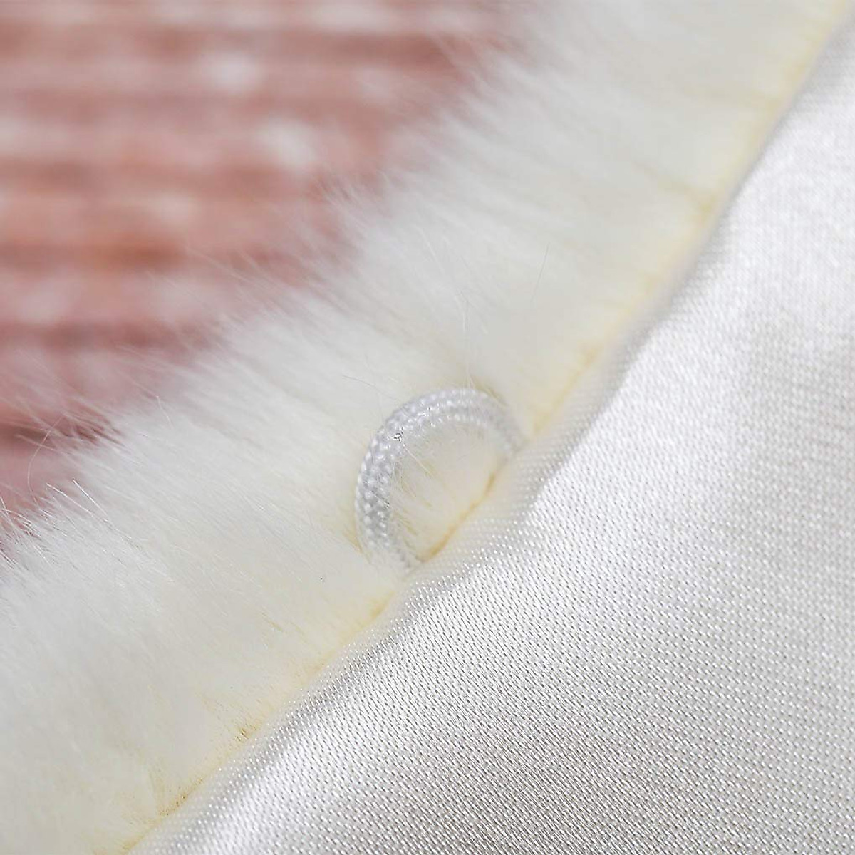 CanB Women's 1920s Faux Fur Shawl Bridal Wedding Fur Wraps and Bolero Shrug Faux Mink Stole for Women (White)