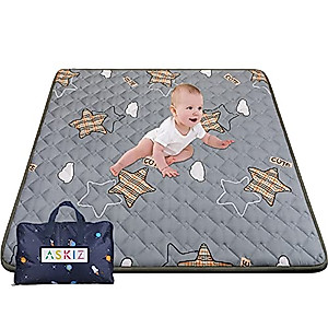 Playpen Mat for Baby to Playing, Thick 50x50 Inch Baby Crawling Mat On Floor Non-Slip Play Mat with Ultra Soft Padded, Versatile Play Space for Babies, Infants, Toddlers (Grey|Cartoon)