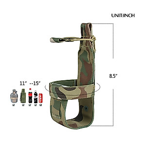 EXCELLENT ELITE SPANKER Tactical Military Portable Belt Bottle Holder Pouch Molle Adjust EDC Water Bottle Carrier for Hunting Walking Running Traveling (Multicam)