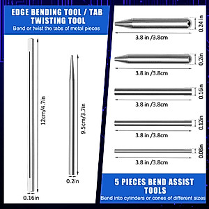 Catcan 17 Pieces Metal Puzzle Tool Set, DIY Metal Model Kit Including Clippers Edge Bending Tools Tab Twisting Tool Cylinder Cone Shape Bend Assist Tool 4 Metal Tweezers (17) (17)