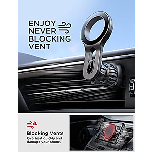 LISEN CD Phone Holder Mount for Car [2 Mounting Options] for CD MagSafe Car Mount, Adjustable iPhone 15 Car Mount CD Magnetic Phone Holder Mount for Car Fit for iPhone 15 Pro Plus Max Mini 14 13 12