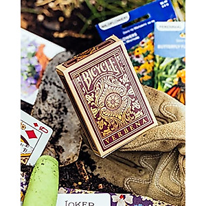 Bicycle Verbena Floral Premium Playing Cards, Gold Foil, 1 Deck
