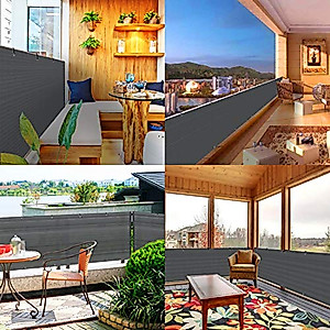 SEKKVY 3' x 16.4' Heavy Duty Privacy Screen Fence, 90% Blockage Mesh Shade Net Cover for Garden, Wall, Chain Link Fence (Grey)