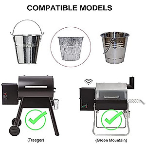 Westeco Aluminum Disposable Grease Bucket Liners, Foil Replace Part for Traeger Pit Boss Wood Fired Smoker Pellet Grills, Grill Accessories, 10-Pack Silver
