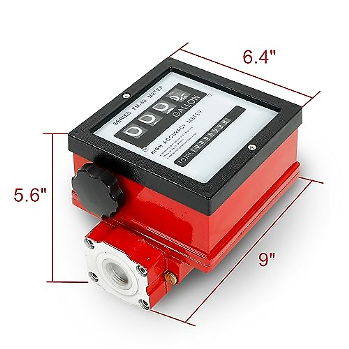 EASYBERG 1 1/2" (1.5 inch) Aluminum Mechanical Fuel Flow Meter, FM-40 Series 4-52 GPM 4 Digital, Used for Fuel Transfer Application