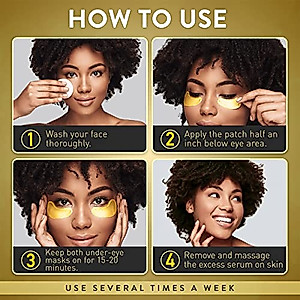 Wild Beauty Under Eye Patches (36 Pairs), Eye Masks for Dark Circles and Puffiness! Under Eye Patches for Under Eye Bags, 24K Gold Eye Mask, Under Eye Mask for Adults, Eye Patches for Puffy Eyes