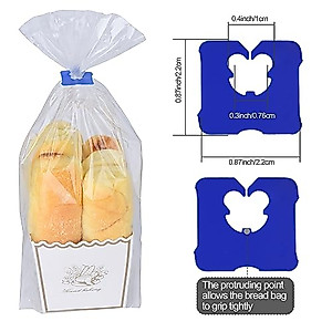 100 Pieces Reusable Blue Plastic Bread Clips Keep Your Food Fresh, Food Storage Bag Clips 7/8 x 1 Inches