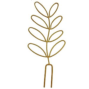 Small Trellis for Potted Plants Wrought Iron Leaf Shape Garden Trellis for Indoor Outdoor Decorative Climbing Plants Support Trellis for Vines Roses (Gold)