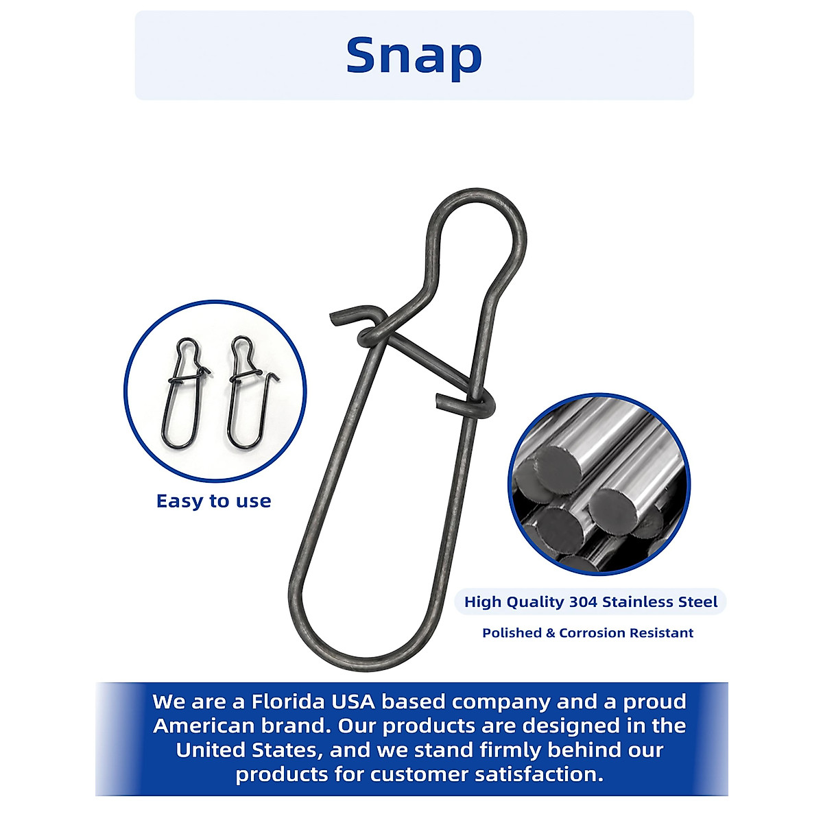 BLUEWING Fishing Duo Lock Snaps for Saltwater Freshwater Fast Change Snaps Light Tackle Lures Connector, 209lbs/50 pcs