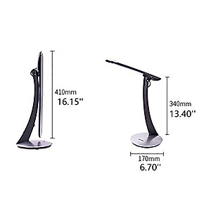 Led Light LED Desk Lamp Table Light Power Switch Button No Video No Blue Light Folding Non Slip Base Eye Caring Desk Lamp Kids (Color : Gray)