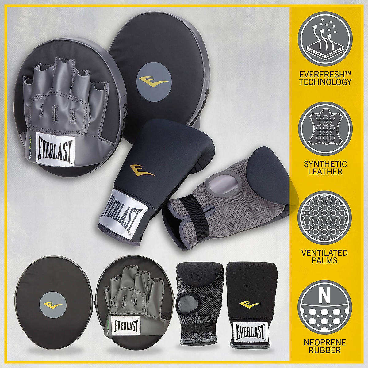 Everlast 3010 Boxing Fitness Kit, Black/Grey