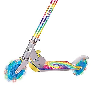 Ozbozz Tie Dye Foldable Scooter - Light UP Wheels - Ages 5 and up