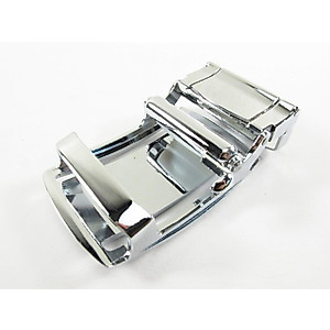 Pelgio Genuine Crocodile Skin Leather Stainless Steel Auto Locking Buckle for Flat Belt (Chocolate Brown, 1.5" Wide Belt)