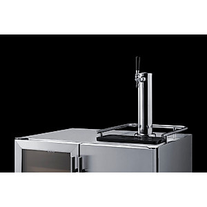 Summit Appliance SWBC3041 30" Wide Built-in Undercounter Indoor/Outdoor Combination Dual Zone Wine Cellar/Kegerator with Tapping Equipment, Digital Thermostat, Adjustable Shelving, Beer Dispenser